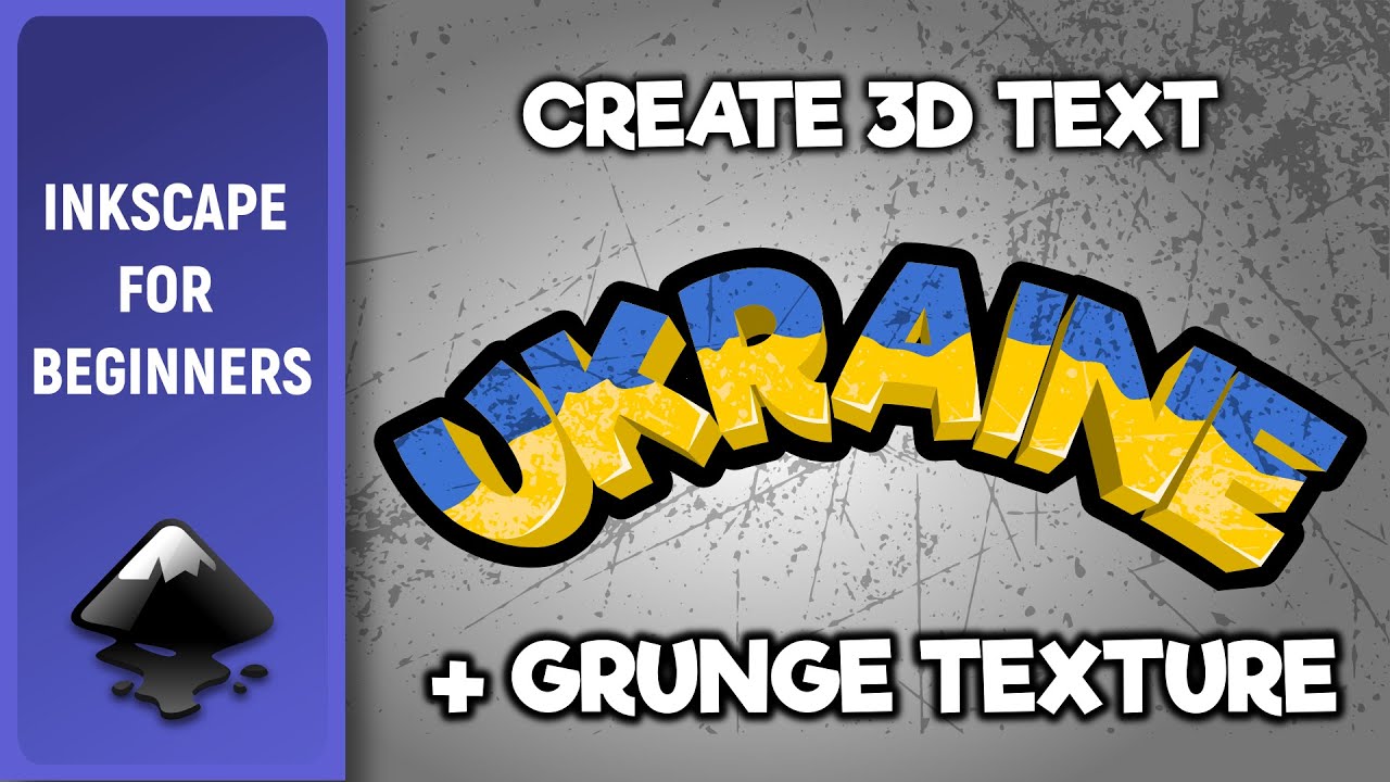 Create 3D Text + Grunge texture in Inkscape. Tutorial for beginners
