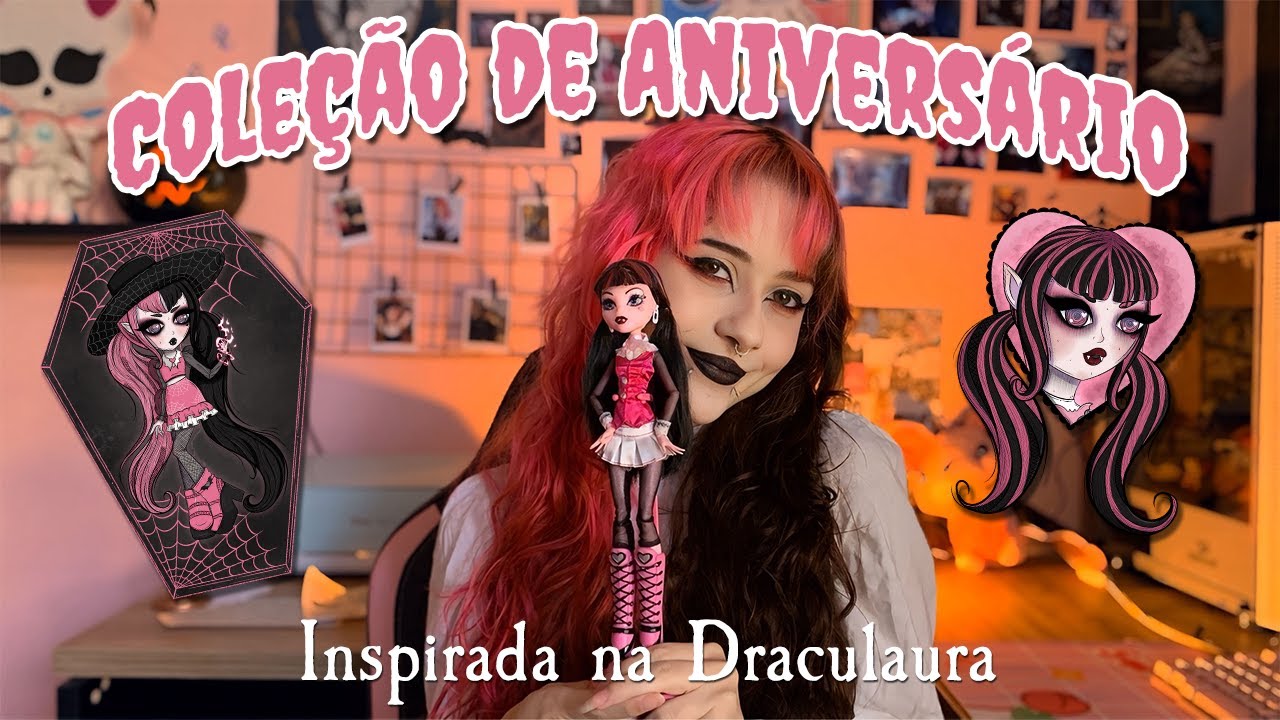 Creating a Draculaura-inspired collection! 🎂✨ | Birthday Studio Vlog 🎀🦇