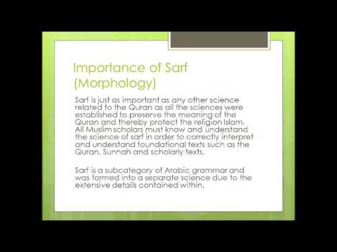 Advanced Arabic Morphology (Sarf) – About Islam