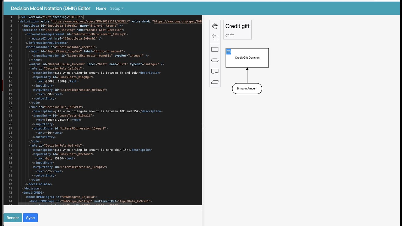 Decision Model & Notation (DMN) Editor - Decision Table Example