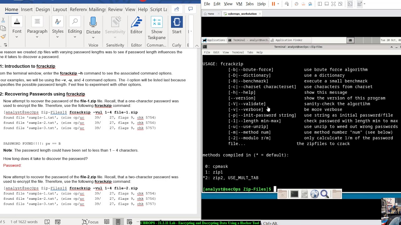 CBROPS - 21.2.11 Lab - Encrypting and Decrypting Data Using a Hacker Tool
