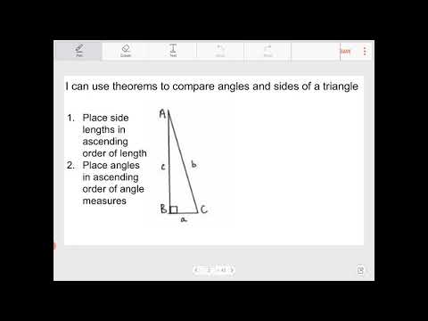 Geometry U3A08 I can apply the triangle inequality theorem
