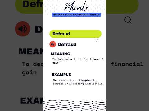 Meaning of Word DEFRAUD #shortvideo #english #learning