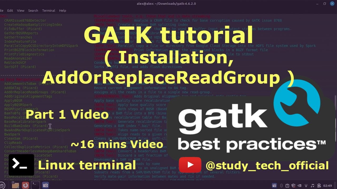 GATK Installation  | AddOrReplaceReadGroup | Variant analysis #bioinformatics #tutorial #genomics