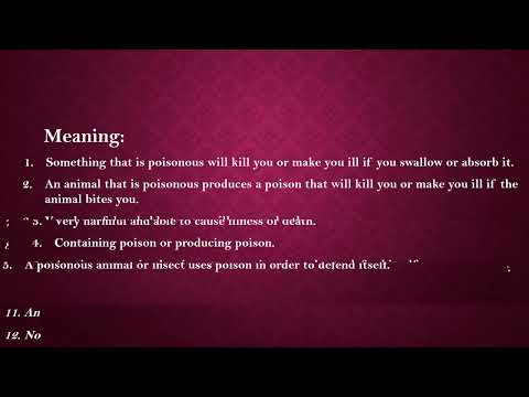 Poisonous Meaning with Examples