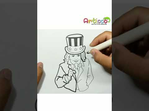 How to Draw Uncle Sam #Shorts