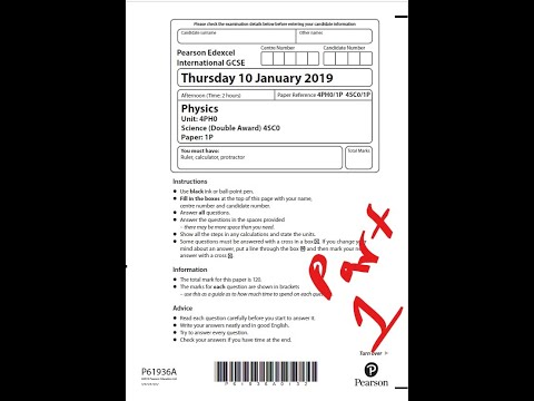 Edexcel IGCSE Physics p1 January 2019 4PH0/1P Question 1-4 #physics #pastpapers