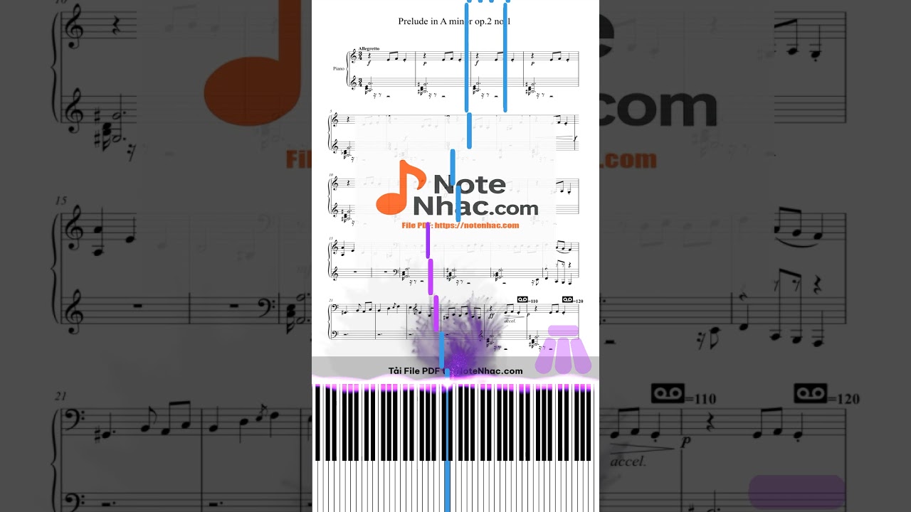 Prelude in A minor op 2 no 1  -  Free Sheet PDF  -  Intermediate Piano Tutorial