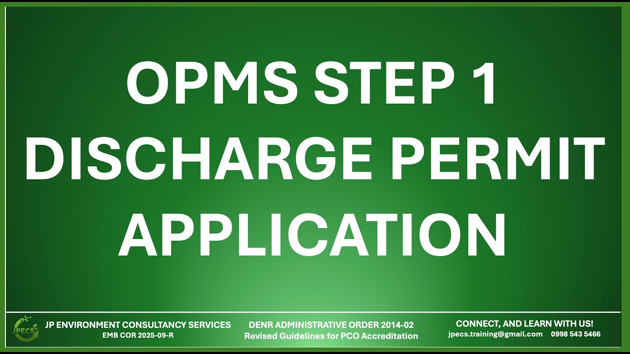 STEP 1 OPMS DISCHARGE PERMIT APPLICATION