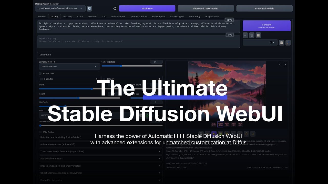 The ultimate stable diffusion webui - Diffus