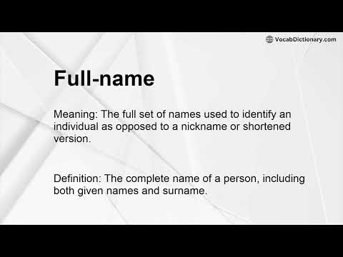 Full-name Meaning