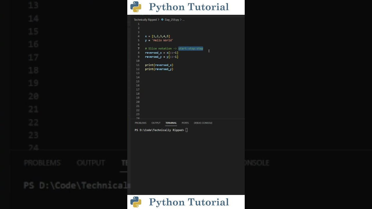 Reversing Strings & Lists In Python | Python Tutorial