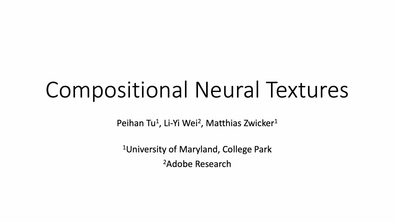[SIGGRAPH Asia 2024] Compositional Neural Textures - Fast Forward