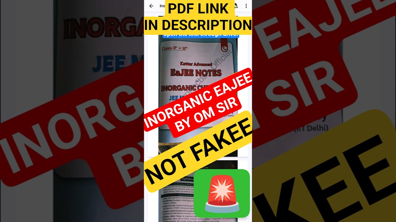 Inorganic Eajee Notes PDF