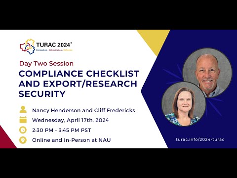 Compliance Checklist and Export/Research Security