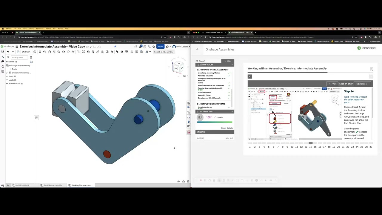 Onshape Assemblies: Intermediate Assembly Exercise Revision