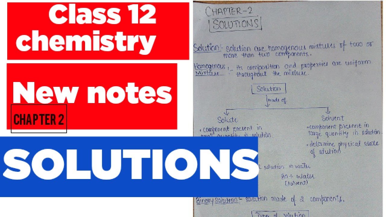 (XII Chemistry) chaper 2: SOLUTIONS. |notes| term l | PDF.