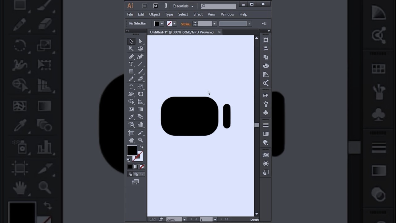 Rounded Flat Video Icon Design in Adobe Illustrator #icondesign #shorts