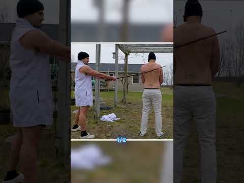 Testing Self Defence Whip On Body Builder