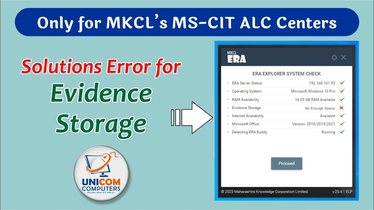 Evidence Storage Error in ERA Browsers (Only for MKCL's MS-CIT ALC CENTERS)