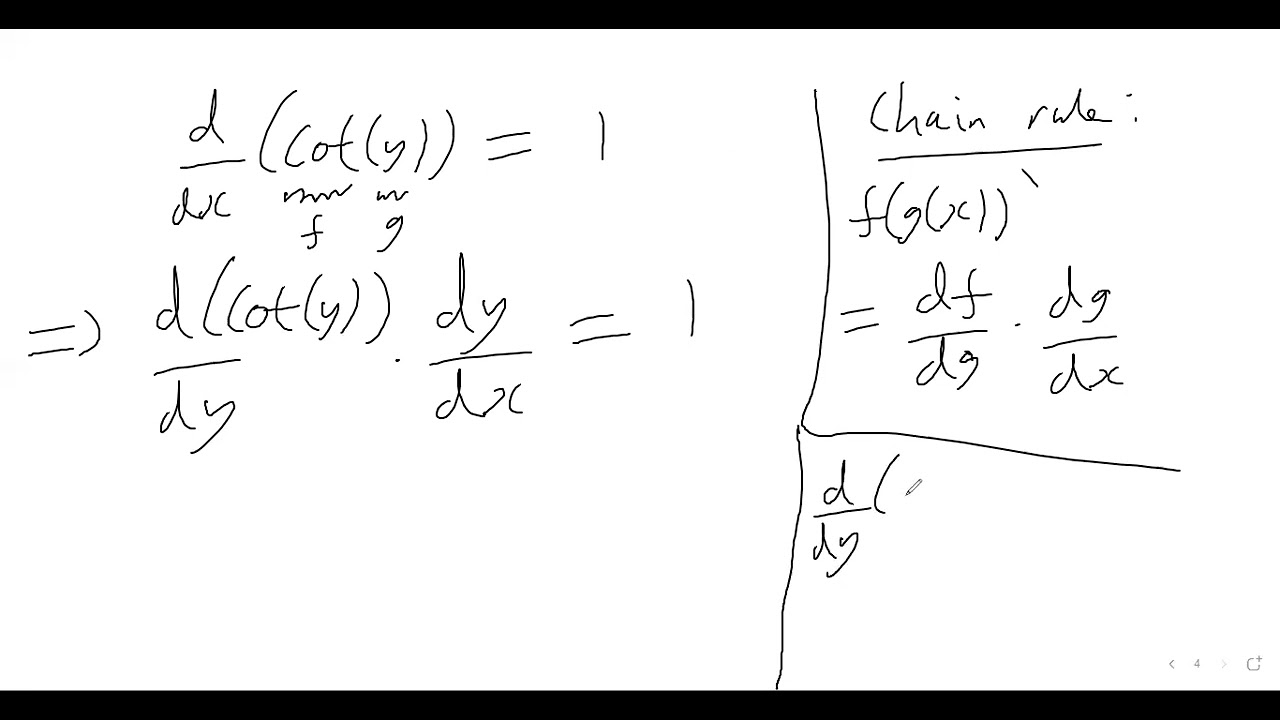 HOW DO YOU DIFFERENTIATE arccot(x)? (INVERSE COTANGENT FUNCTION, CHAIN RULE, CALCULUS, IDENTITIES)