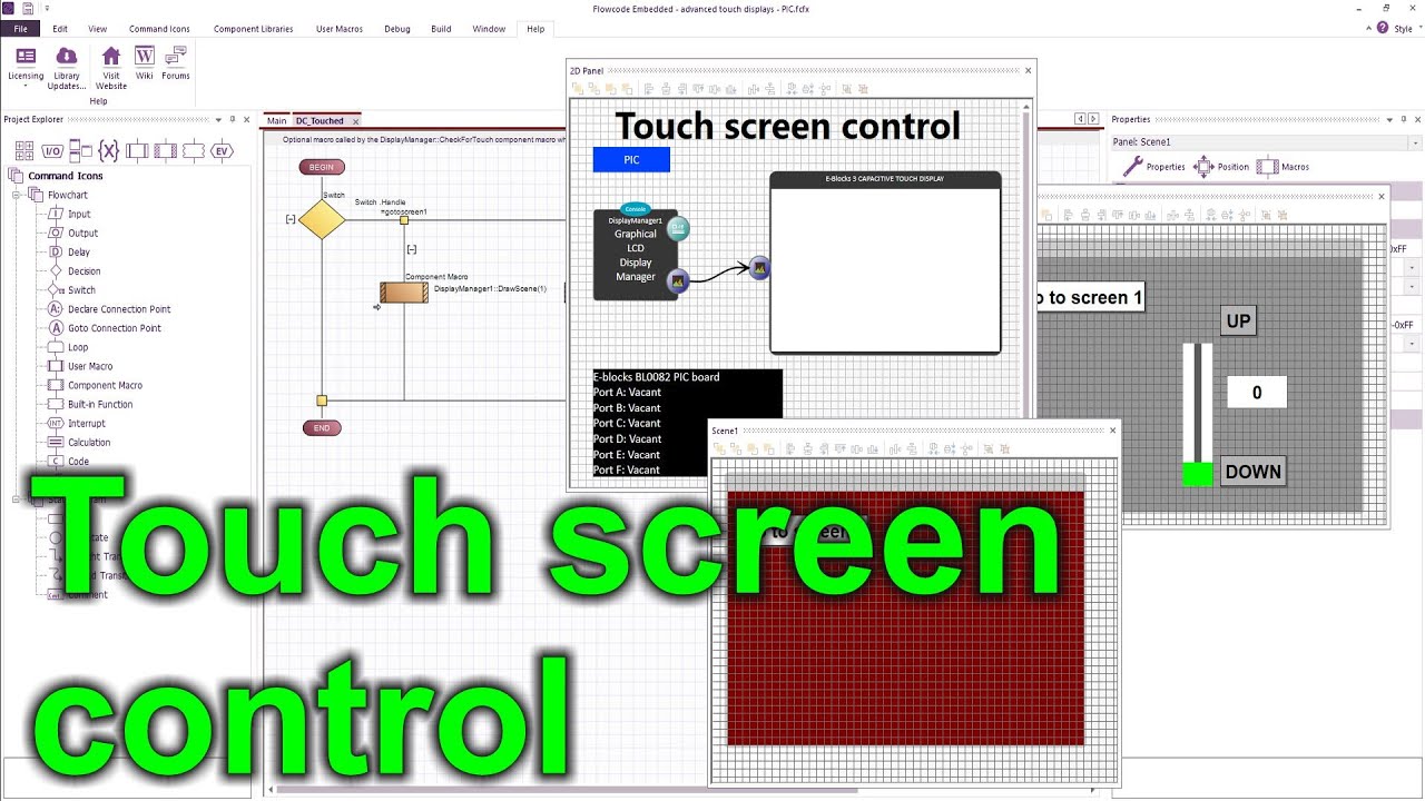 20 - touch screen control (E-blocks 3 and Flowcode v11)