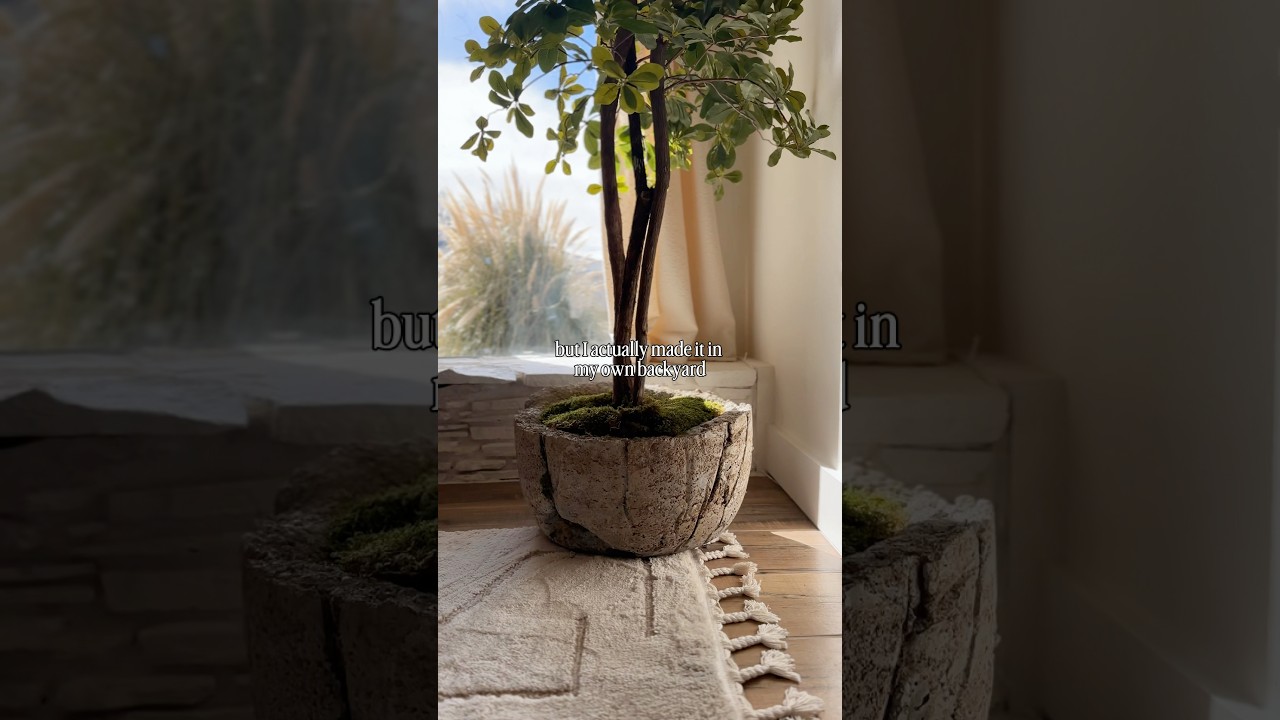 This DIY Faux Limestone Planter Saved Me Hundreds #limestone #limestoneplanter #fauxlimestone