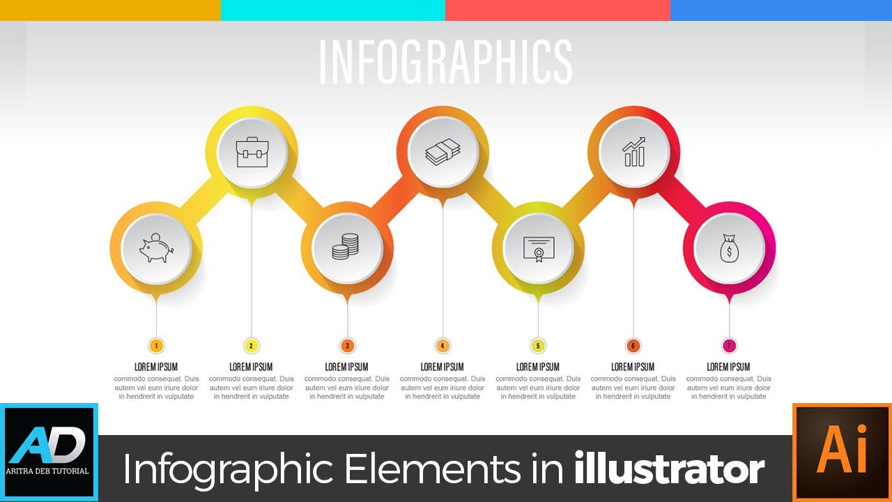 Infographic Elements Design template 012 | Adobe Illustrator 2021 Tutorial