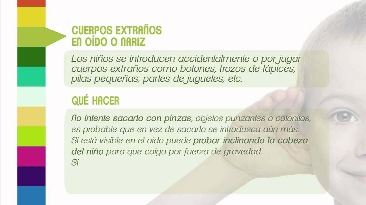 Guía de Primeros Auxilios: Cuerpos extraños en oído nariz [Clínica Las Condes]
