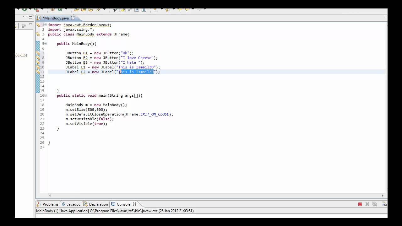 Java Tutoiral | GUI | BorderLayout and JPanel