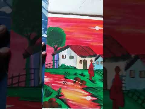 scenery painting with water colour 🎨🖌️🎨🖌️🖌️