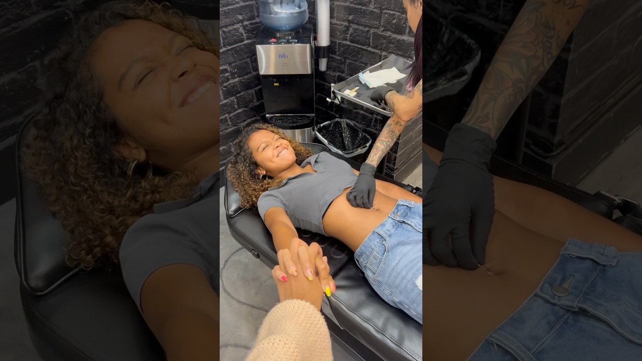 I got my belly button pierced! ✨ #shorts #bellypiercing #vlog