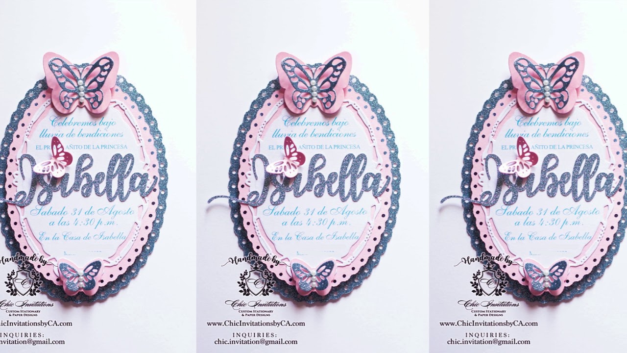 Chic Invitations - Unique Handmade Butterfly Invitation