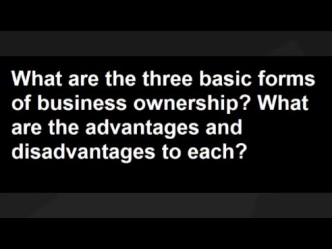 What are the three basic forms of business ownership?