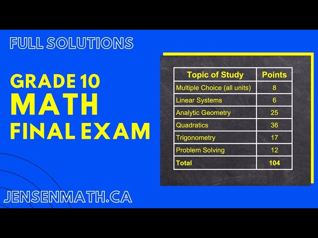 Comprehensive Solutions to the Grade 10 Math Final Exam | Galaxy.ai