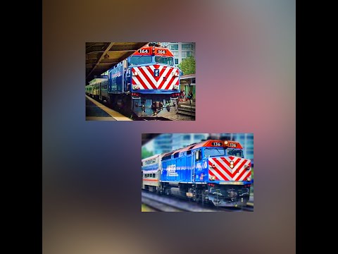 TWO METRA TRAIN ARRIVALS & TWO DEPARTURES IN ONE: Union Pacific/North Line - Davis St. Station