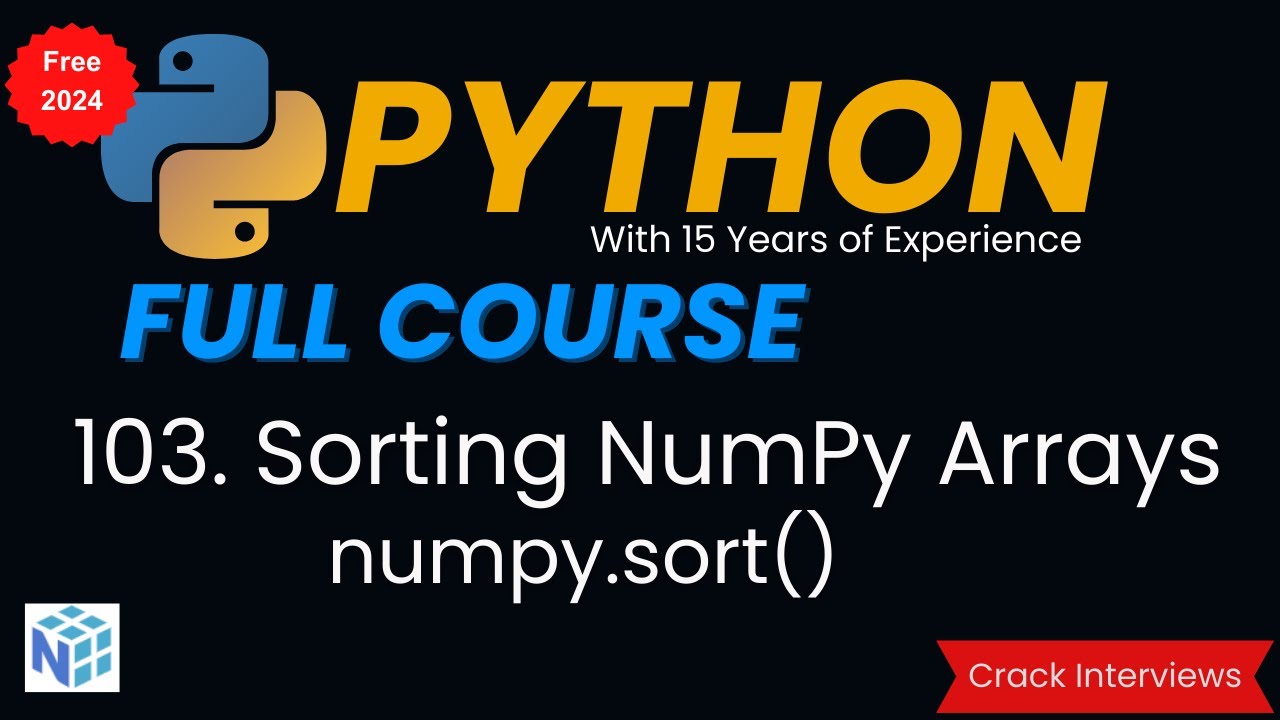 numpy.sort() in Python | NumPy Sorting Arrays in Python | sort() in NumPy