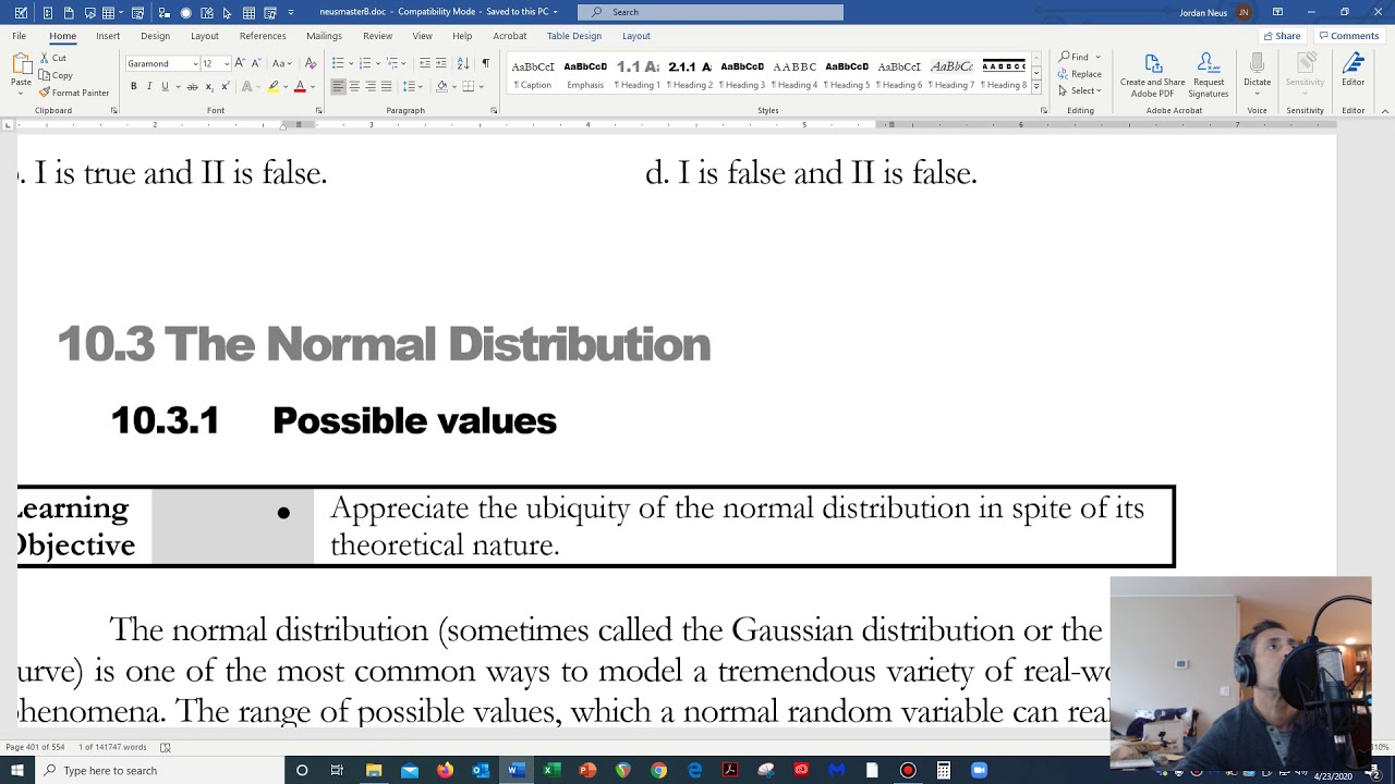 Normal Distribution: full college-level lecture