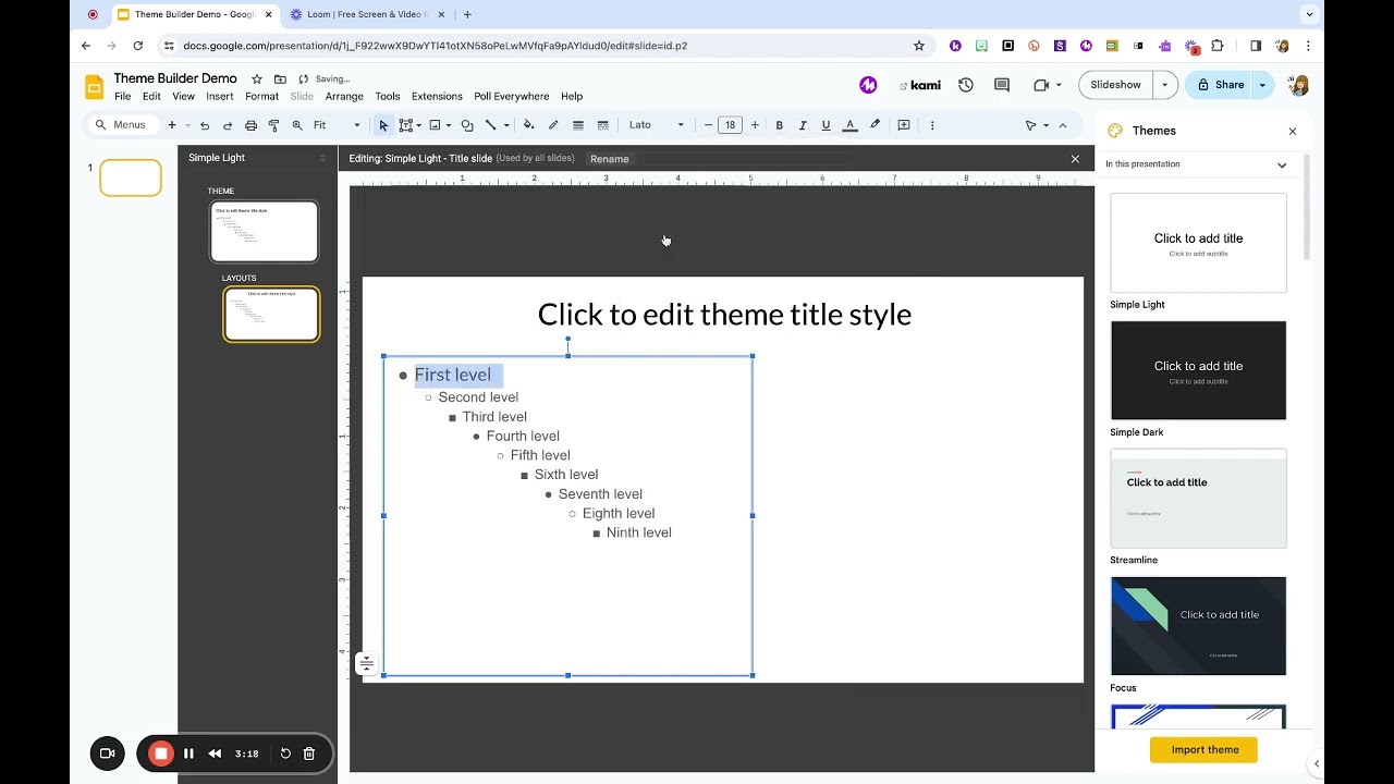 Using Theme Builder to Create a Template in Google Slides with Pictures