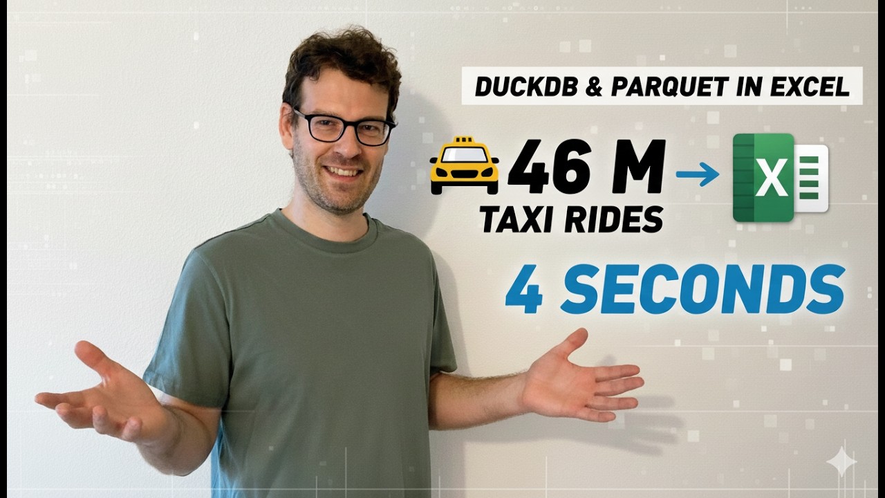 Analyze 46 million taxi rides in 4 seconds in Excel with DuckDB and Parquet files