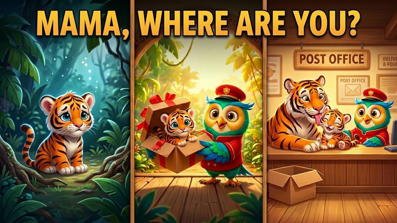 Baby Tiger Gets Lost and Found 🐯 | Cartoons for Kids | The Lost Baby Animal Post Office Ep 1