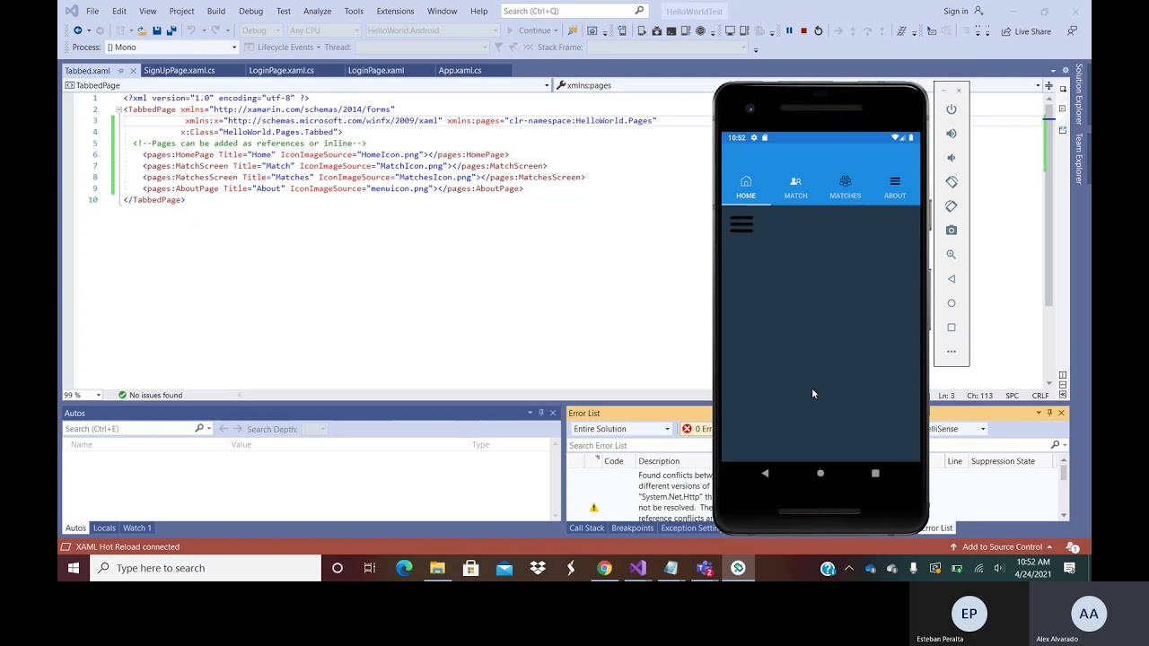Xamarin Forms Tabbed Navigation bar