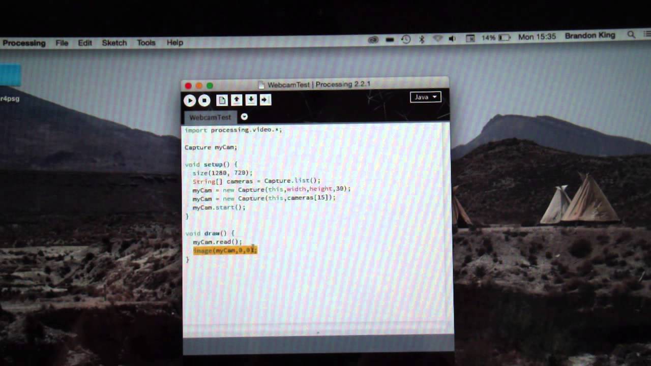 Reactive Surface: Processing Webcam Test