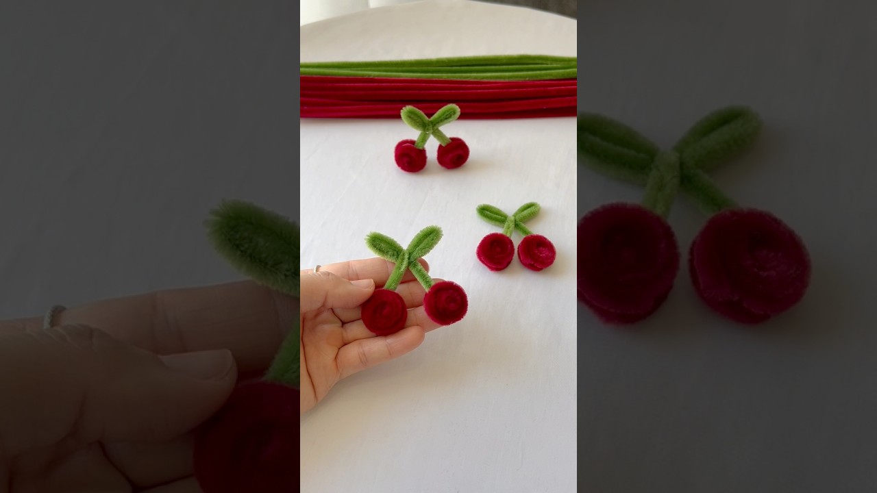 DIY Cherry Craft with Pipe Cleaners #diy #handmade #pipecleaners #giftideas