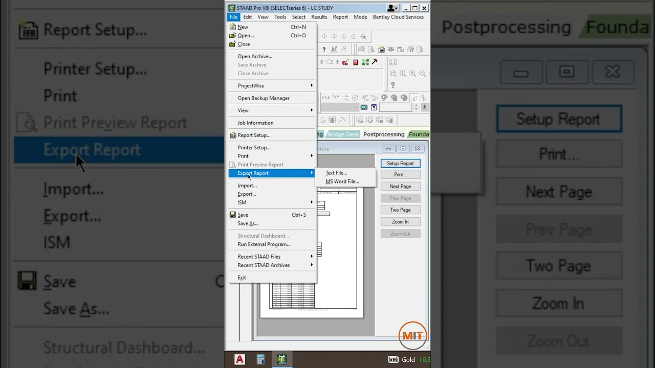 How to Export Reports from STAAD Pro to Text File!