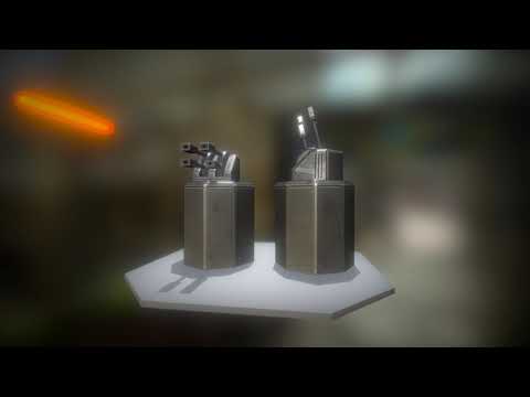 Low Poly Laser Gun Towers - Perspective 4