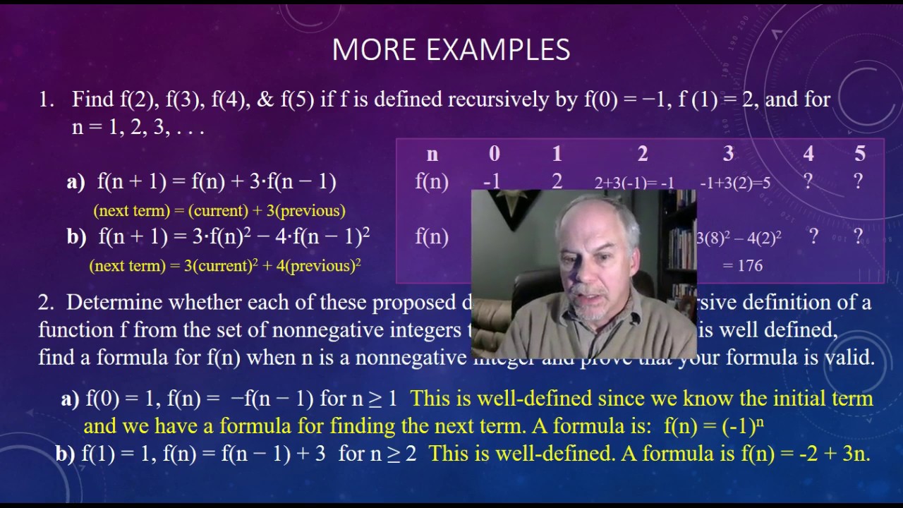 Sections 5.3-5.4 Recursive Definitions and Recursive Algorithms