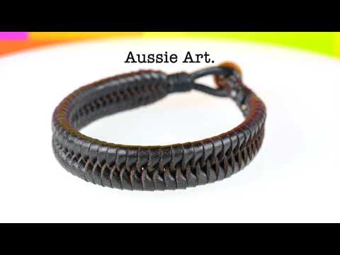 B-489 HANDMADE Genuine Kangaroo Leather Tigers Eye STONE Wristband Men Bracelet