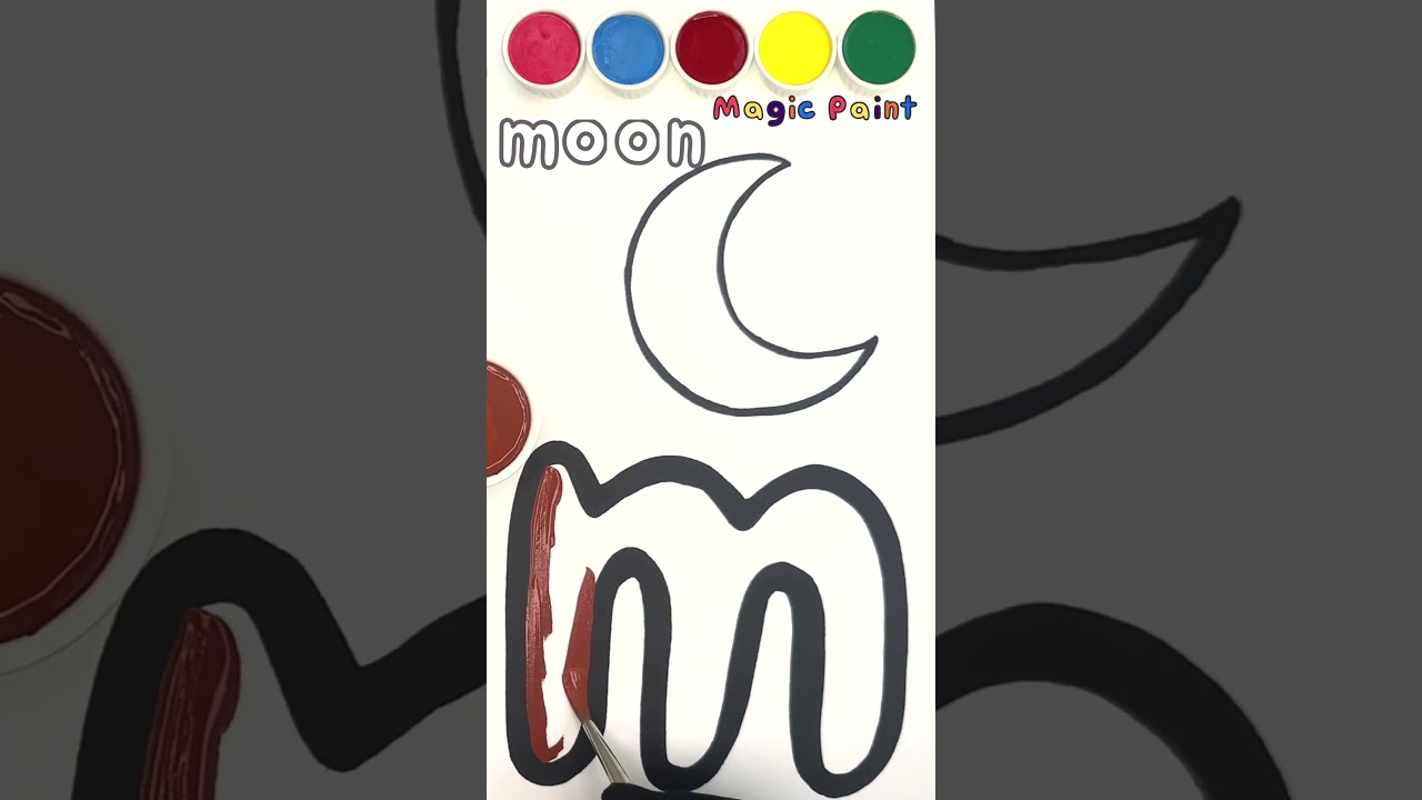 Drawing Letter M and a Bright Yellow Moon 🌙🎨