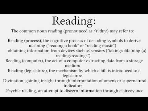 "Reading" - Wikipedia Word Definition